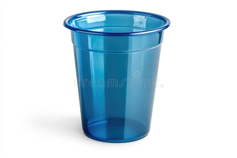 Blue Plastic Cup on White Background Studio Shot Stock Illustration ...