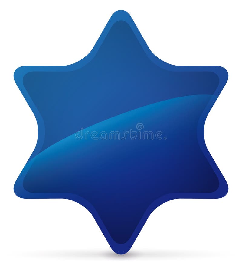 Six Pointed Shiny Blue Star Shape, Vector Illustration Stock Vector ...