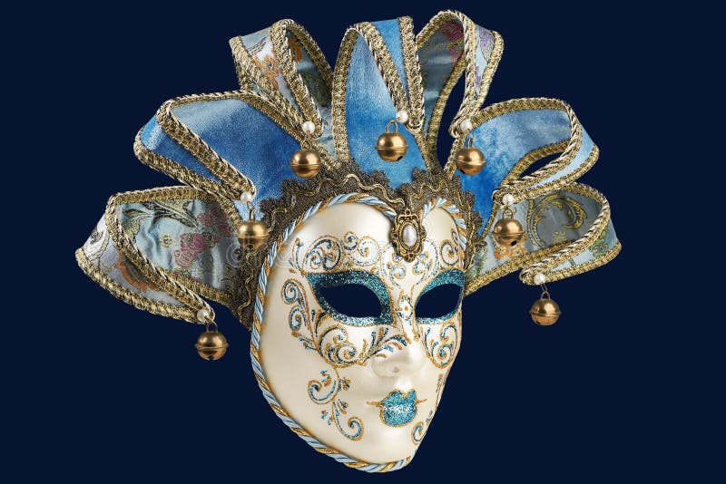 Isolated Blue Venetian Mask Stock Photo - Image of blue, background ...