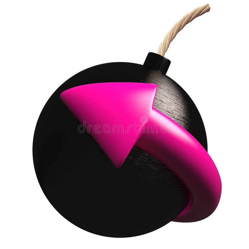 Isolated Bomb with Arrow, 3D Stock Illustration - Illustration of ...