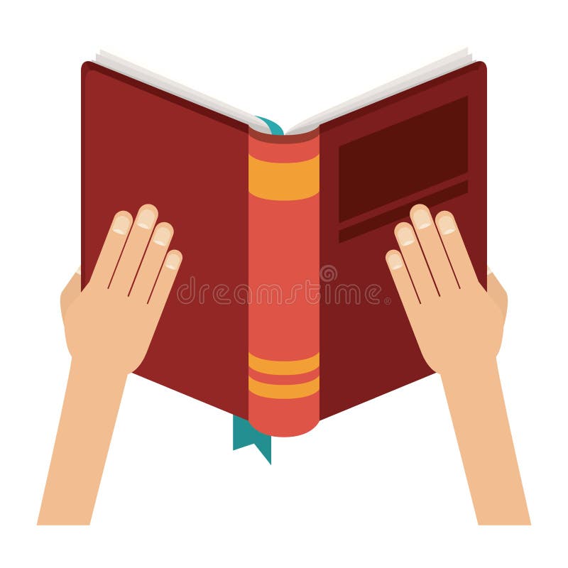 Isolated Book and Hands Design Stock Vector - Illustration of reader ...