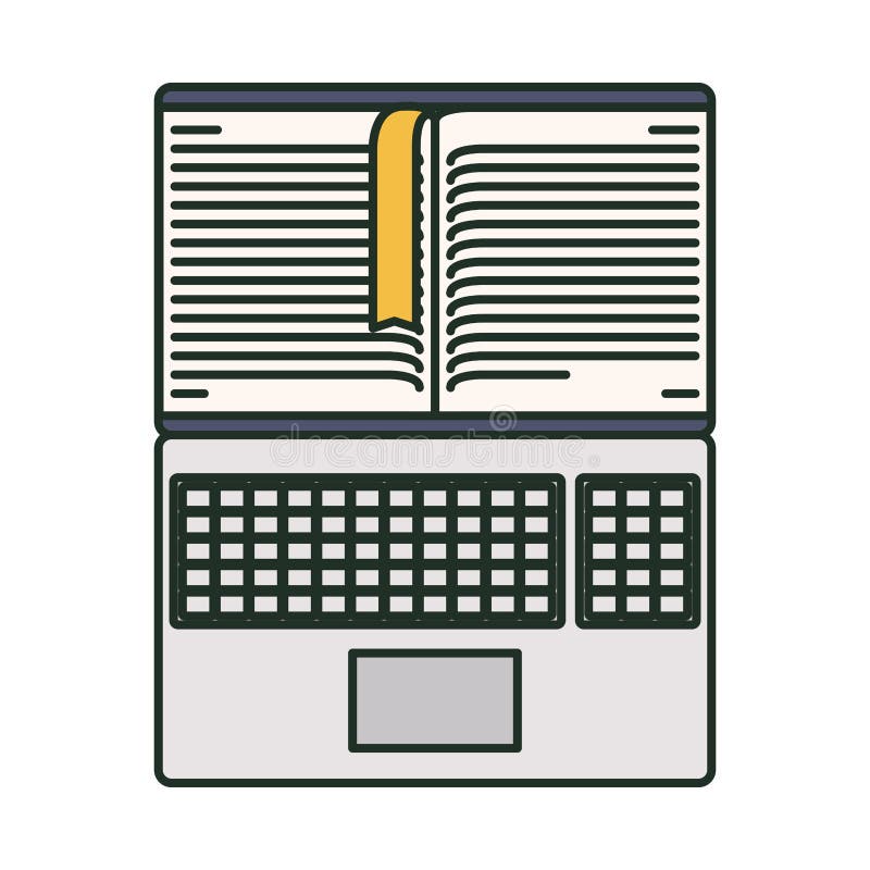 Isolated Book and Laptop Design Stock Vector - Illustration of ...