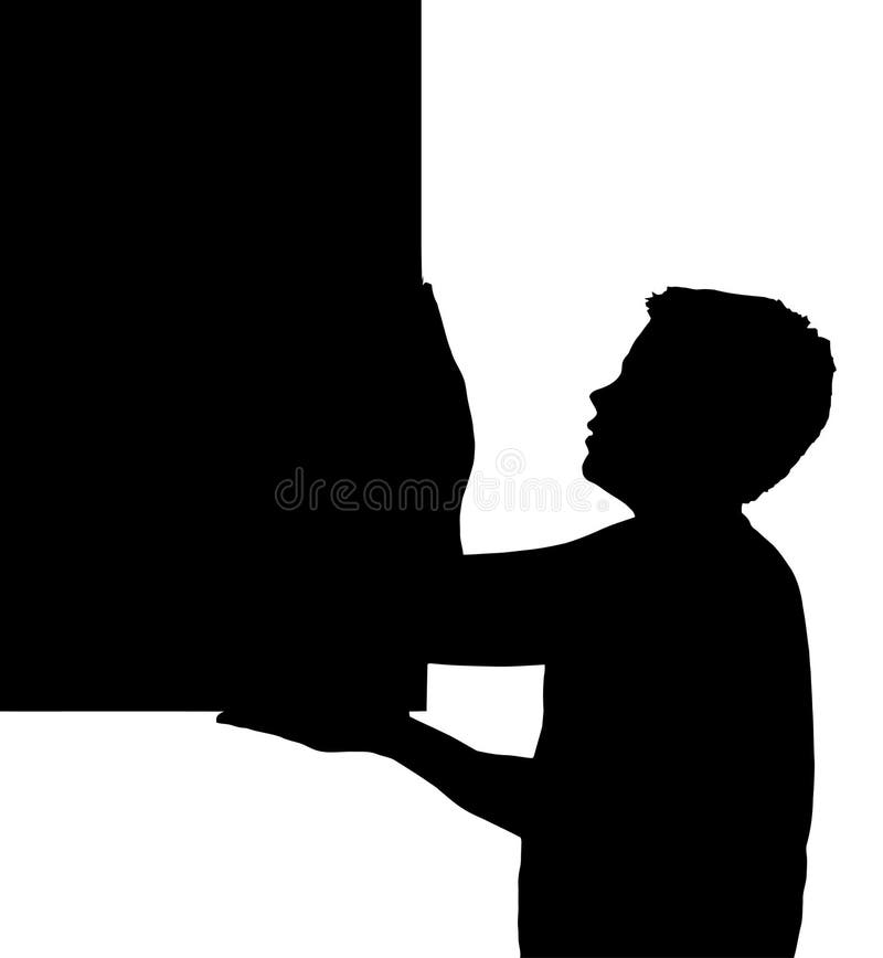 Isolated Boy Child Gesture Carrying Large Frame Stock Vector ...