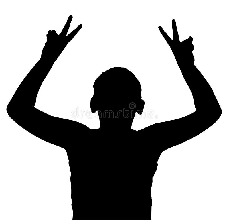 Isolated Boy Child Gesture Peace or Victory Sign Stock Vector ...
