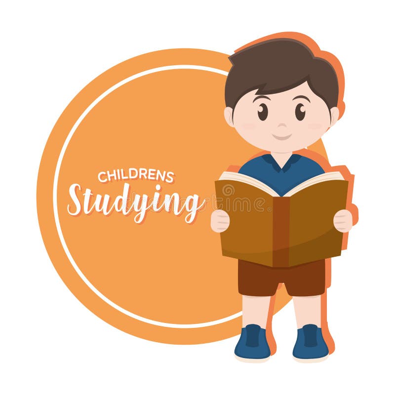 Isolated Boy Childrens Studying Stock Vector - Illustration of clipart ...