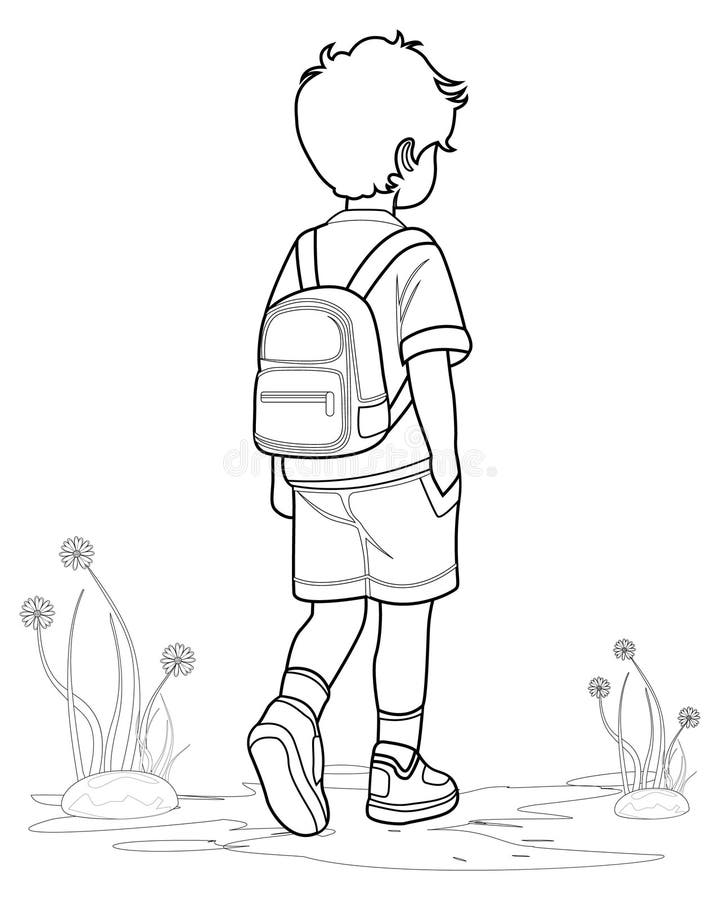 Isolated the Boy is Walking Vector Design Stock Vector - Illustration ...