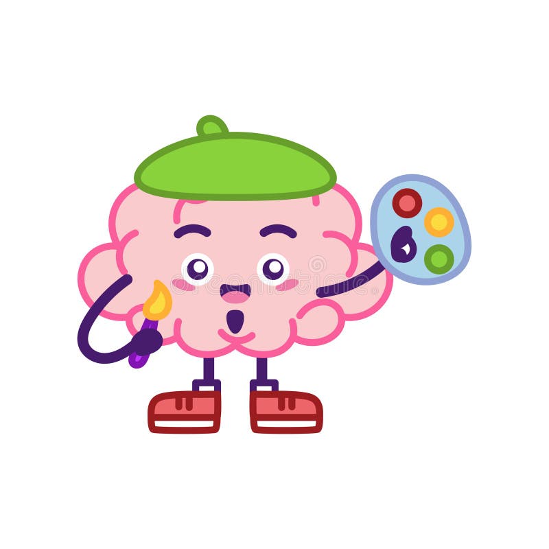 Isolated brain cartoon stock vector. Illustration of health - 206071362