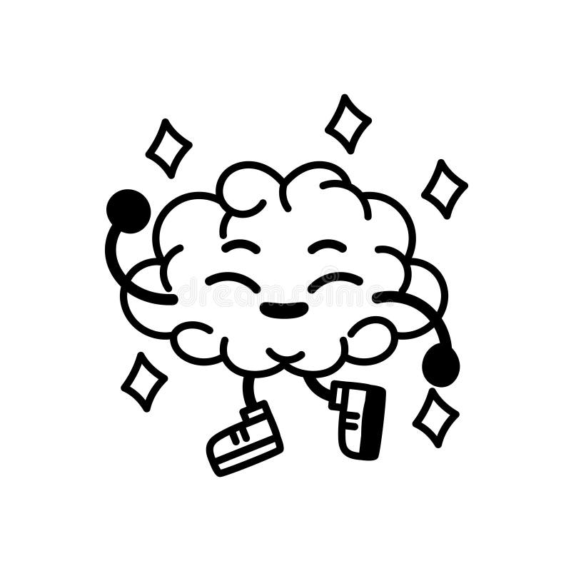 Isolated brain cartoon stock vector. Illustration of happy - 206071486