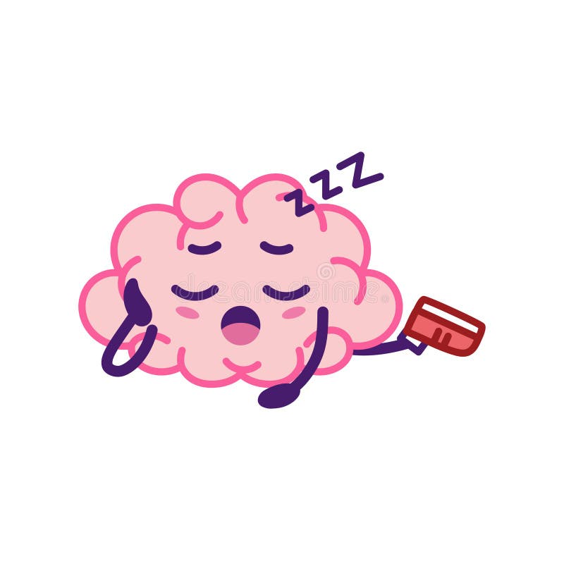 Isolated brain cartoon stock vector. Illustration of sleep - 206071252