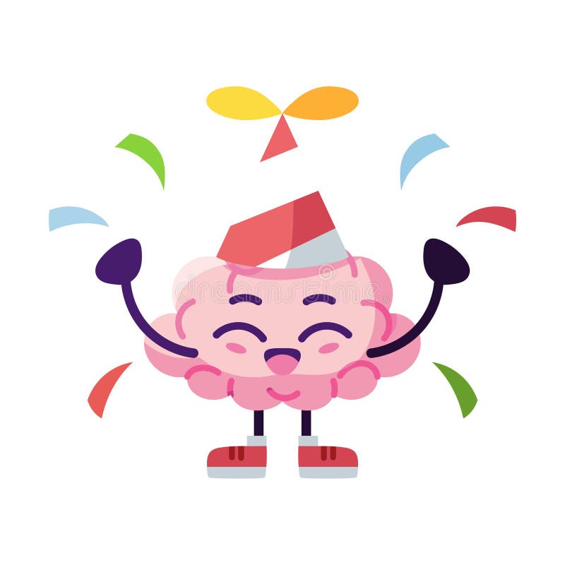 Isolated brain cartoon stock vector. Illustration of science - 206071183