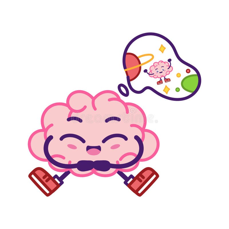 Isolated brain cartoon stock vector. Illustration of character - 206071366