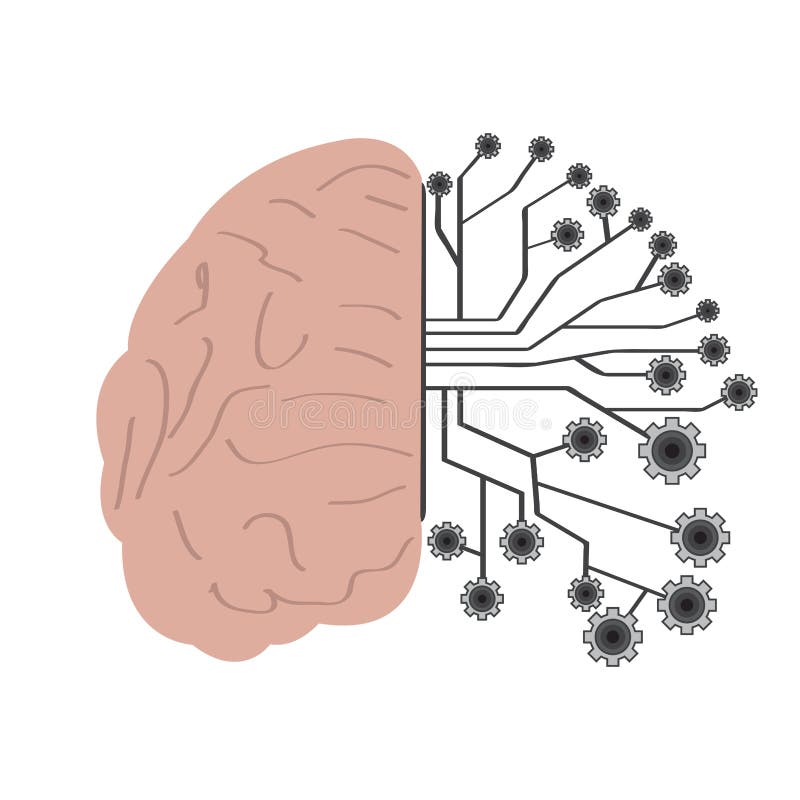 Isolated Brain Network Icon. Artificial Intelligence Stock Vector ...