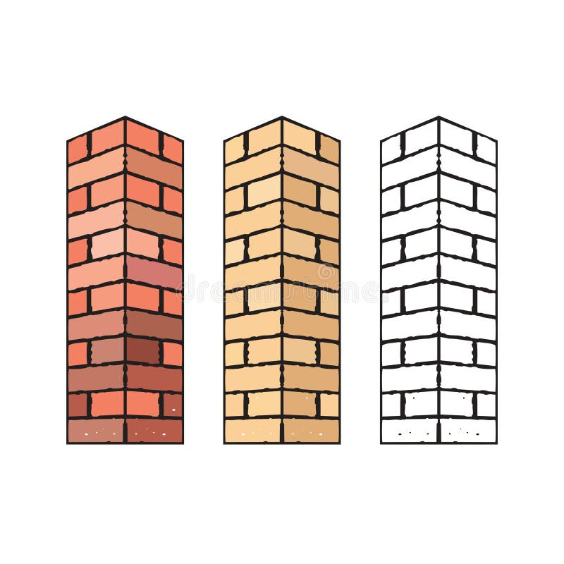 Isolated Brick Porch Column Variations Stock Vector - Illustration of ...