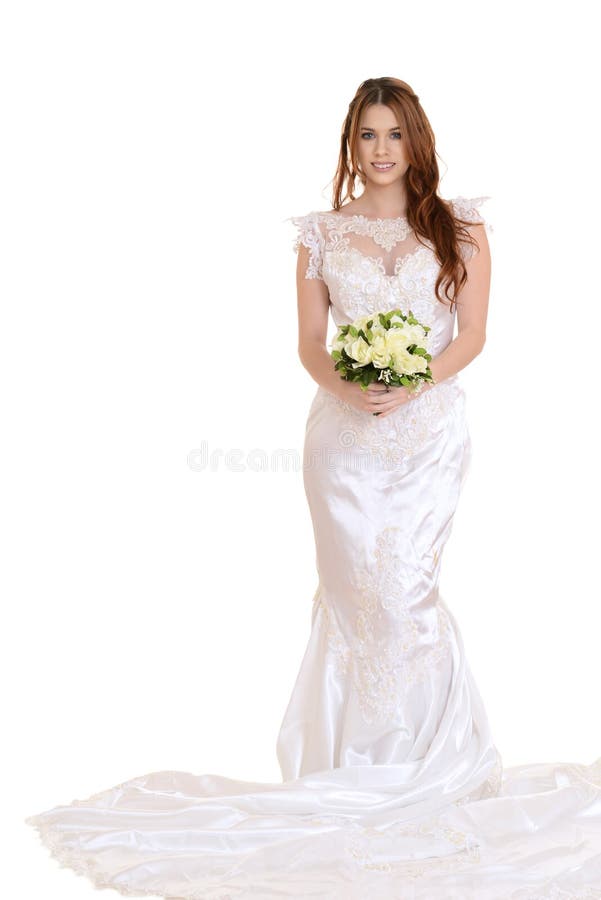Bride Standing in Front of the Old Door Stock Image - Image of fashion ...
