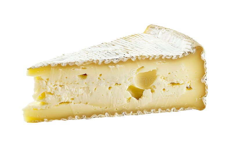 Isolated Brie Cheese Slice Against Transparent Background Stock ...