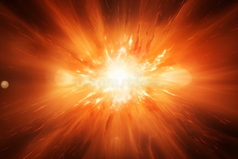 Isolated Bright Flash Explosion with Sun Rays and Lens Flare Effects on ...