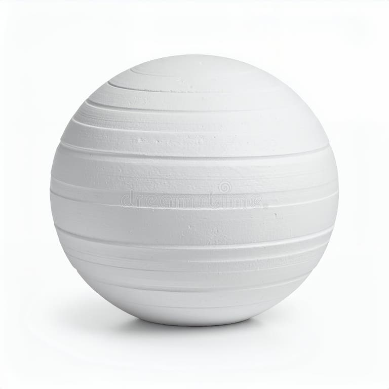 Textured Spherical Object with Horizontal Grooves Rendered in Bright ...