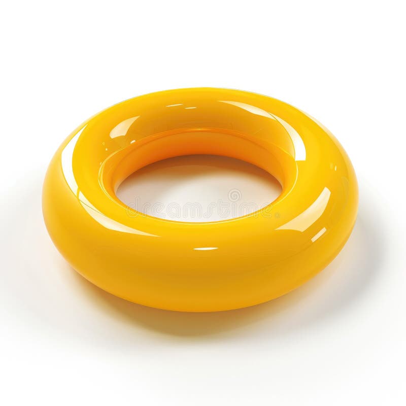 Bright Yellow Inflatable Ring, Summer Fun Pool Toy Stock Illustration ...
