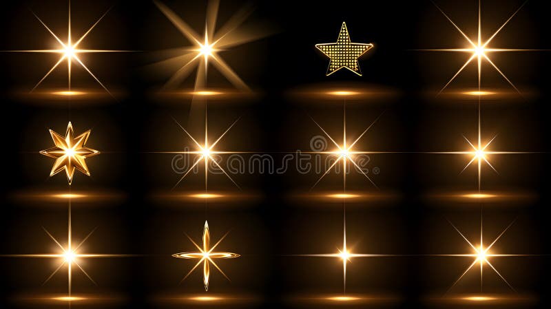 Isolated Brightness Set. Shining Light Stock Photo - Image of glare ...
