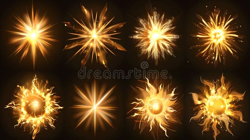 Isolated Brightness Set. Shining Light Stock Photo - Image of year ...