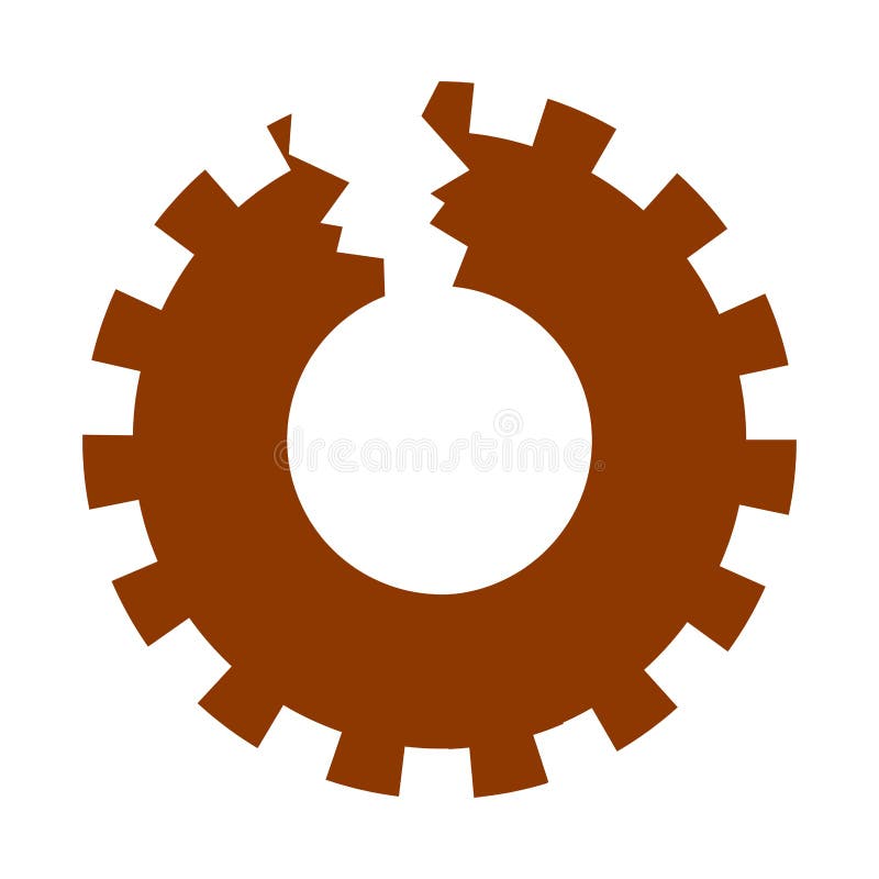 Isolated Broken Gear Design Stock Vector - Illustration of industrial ... Isolated Broken Gear Design Stock Vector - Illustration of industrial ...