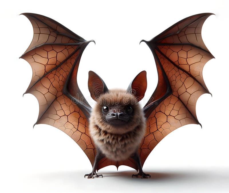 Isolated Brown Bat Flying with Open Wings on a Transparent Background ...