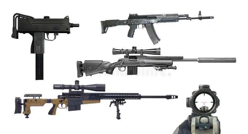 Isolated Rifle on White Background Stock Illustration - Illustration of ...