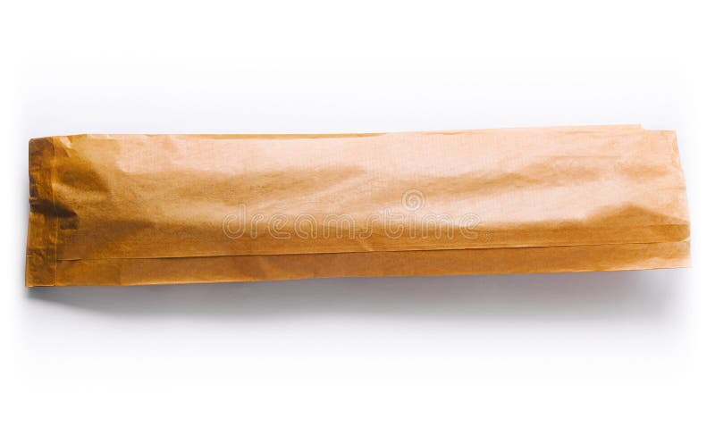 Crumpled Brown Paper Bag Isolated White Background Simple Packaging ...