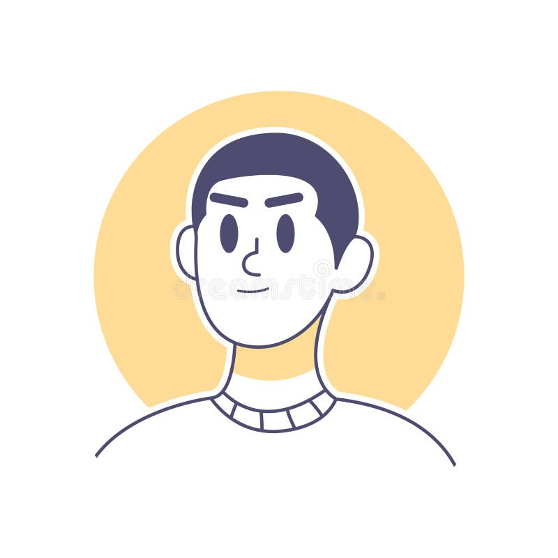 Isolated Brunette Man Draw Vector Illustration Stock Vector ...