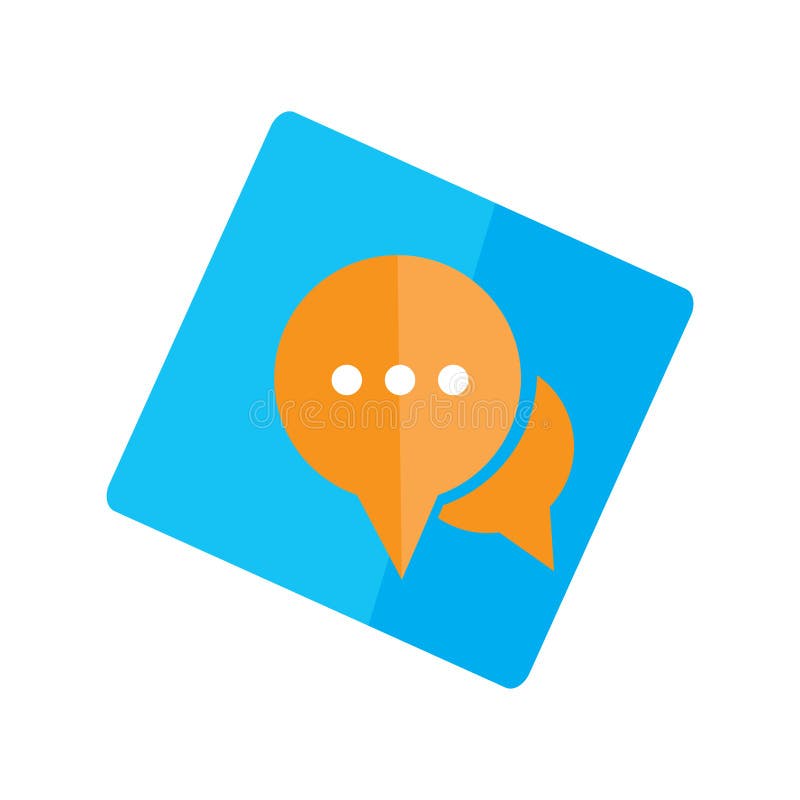 Isolated Bubble Chat on a Blue Sticker Stock Vector - Illustration of ...