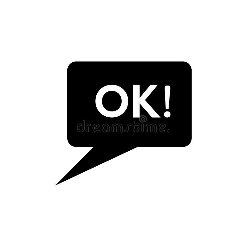 Isolated Bubble Chat with an Ok Message Stock Vector - Illustration of ...