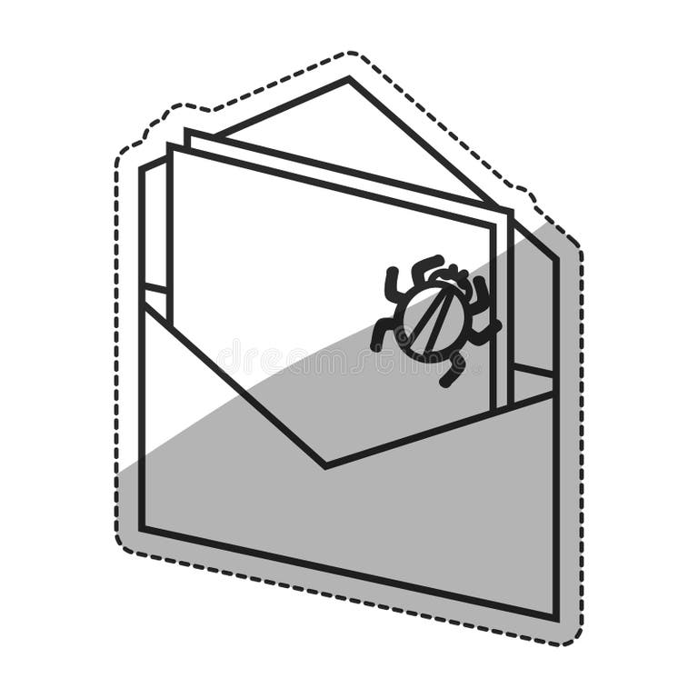 Isolated Bug and Envelope Design Stock Vector - Illustration of secure ...