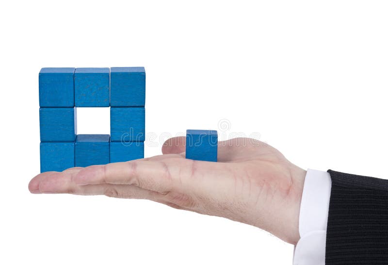 Isolated Building Blocks with Hand Stock Photo - Image of background ...