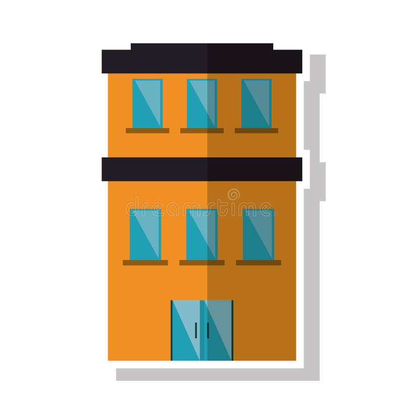 Isolated Building with Windows Design Stock Illustration - Illustration ...