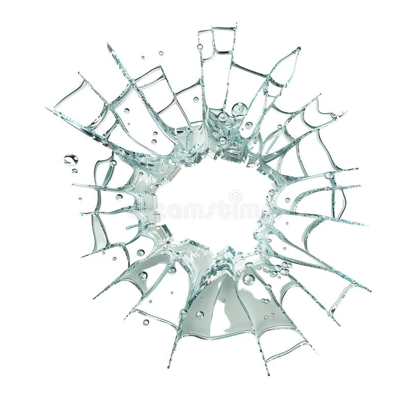 Isolated Bullet Hole on Glass Against Transparent Background Stock ...