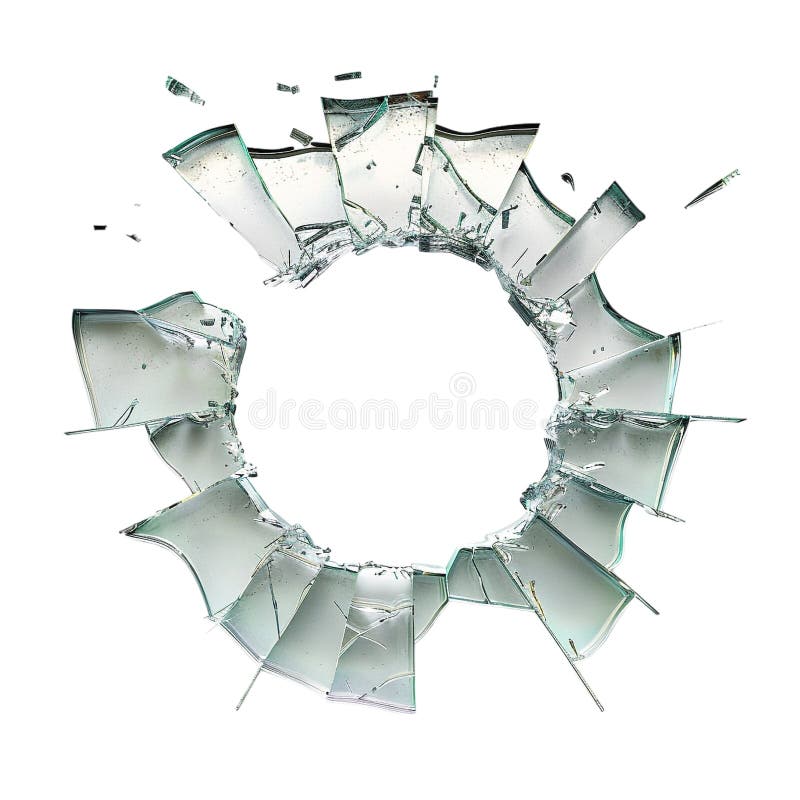 Isolated Bullet Hole on Glass Against Transparent Background Stock ...