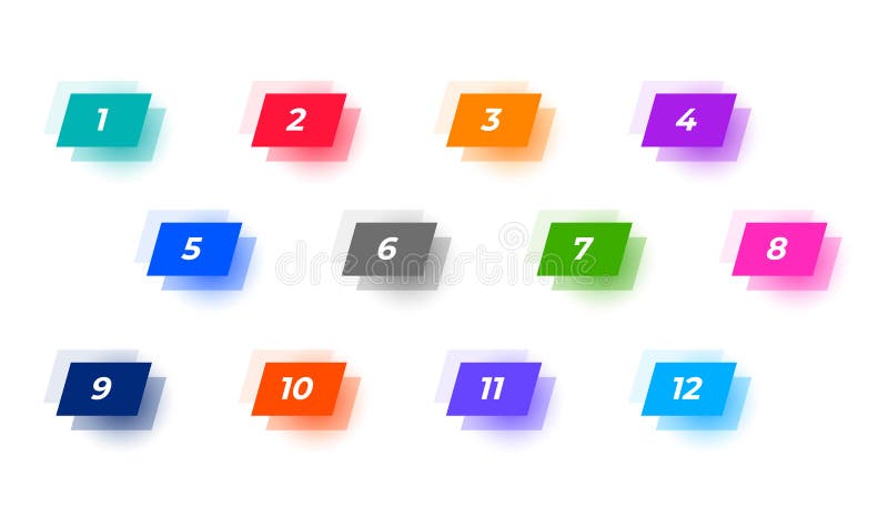 Isolated Bullet Points Symbol from One To Twelve Stock Vector ...