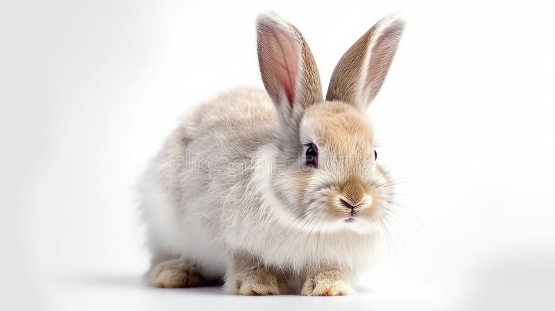 Isolated Bunny on White Background. Generative AI Stock Photo - Image ...