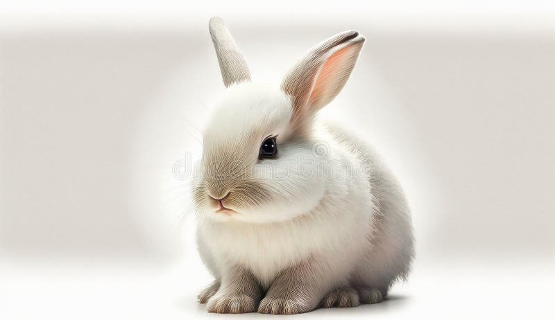 Isolated Bunny on White Background. Generative AI Stock Image - Image ...