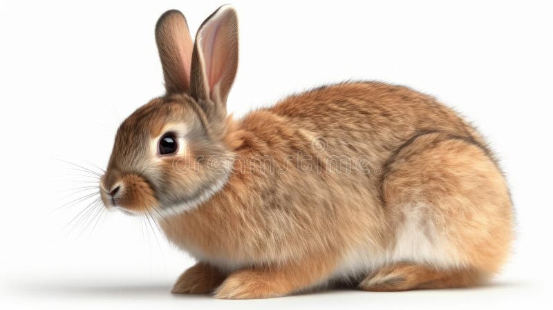 Isolated Bunny on White Background. Generative AI Stock Photo - Image ...