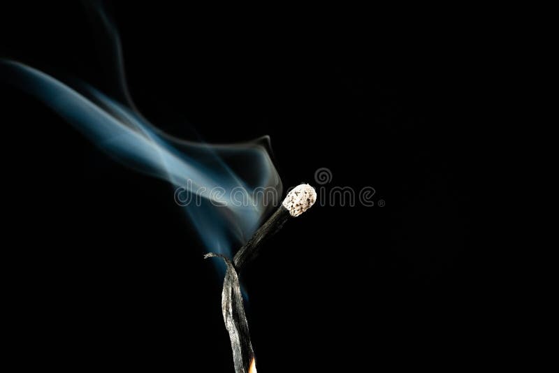Burnt matchstick and smoke stock image. Image of danger - 133962911