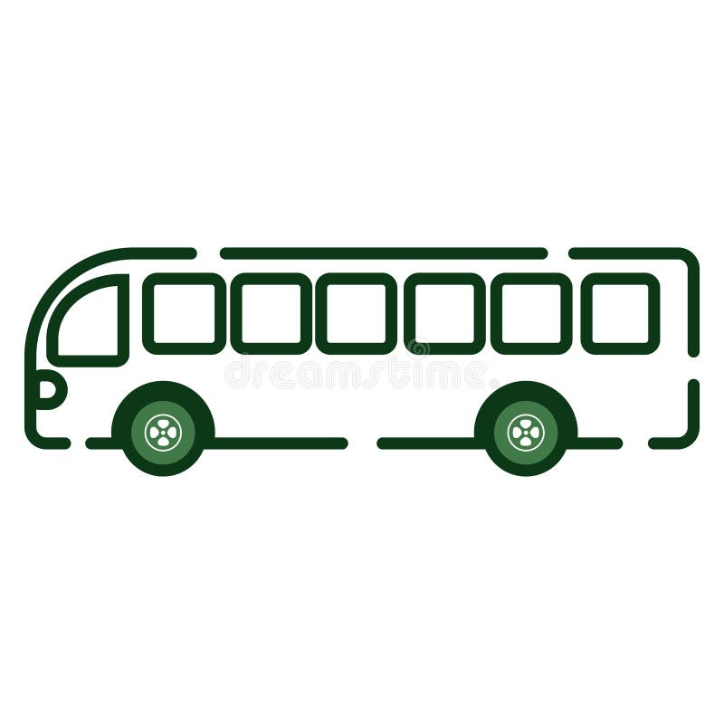 Isolated Bus Icon Colored Otuline Vector Stock Vector - Illustration of ...