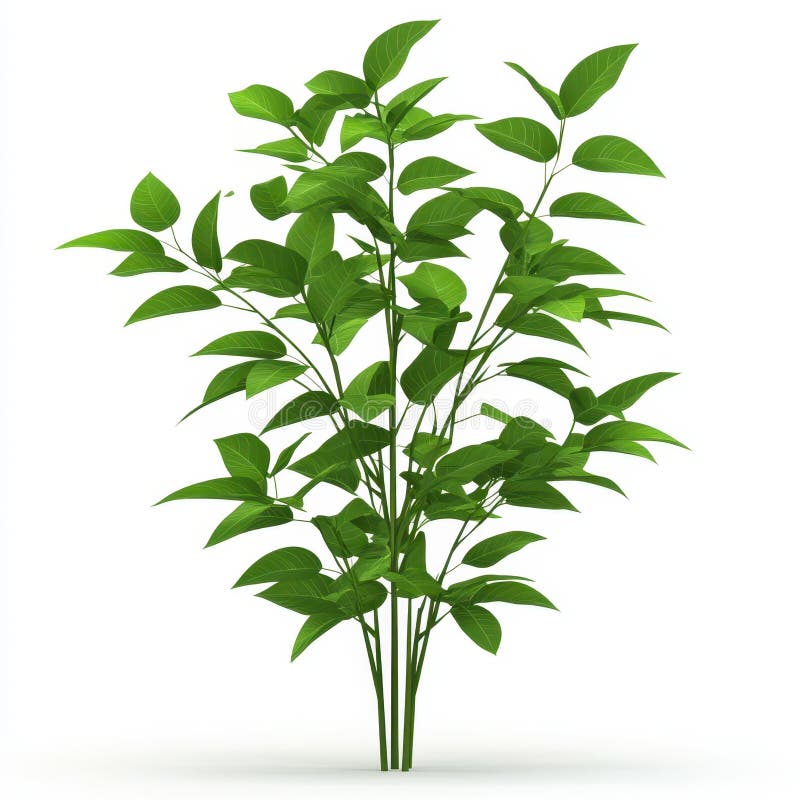 A Single Bush Stands Alone Against a White Backdrop, Highlighting Its ...