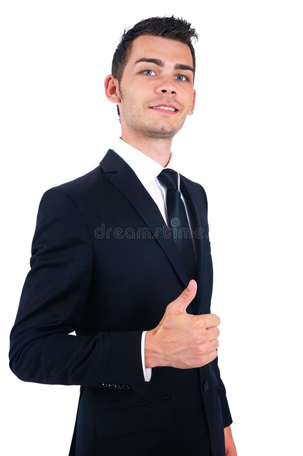Isolated business man stock image. Image of gesture, accept - 26669397