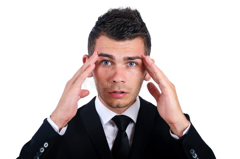 Isolated business man stock image. Image of hand, looking - 26669467