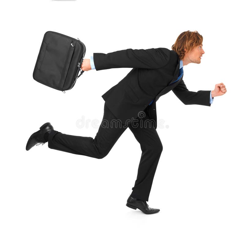 Isolated Business Man Running Away Stock Image - Image of business ...