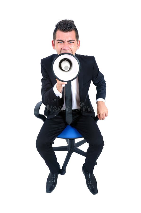 Man Sitting Office Chair Screaming Stock Photos - Free & Royalty-Free ...