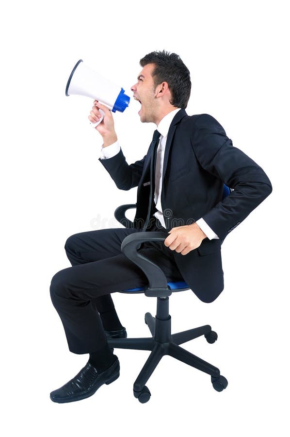 Man Sitting Office Chair Screaming Stock Photos - Free & Royalty-Free ...