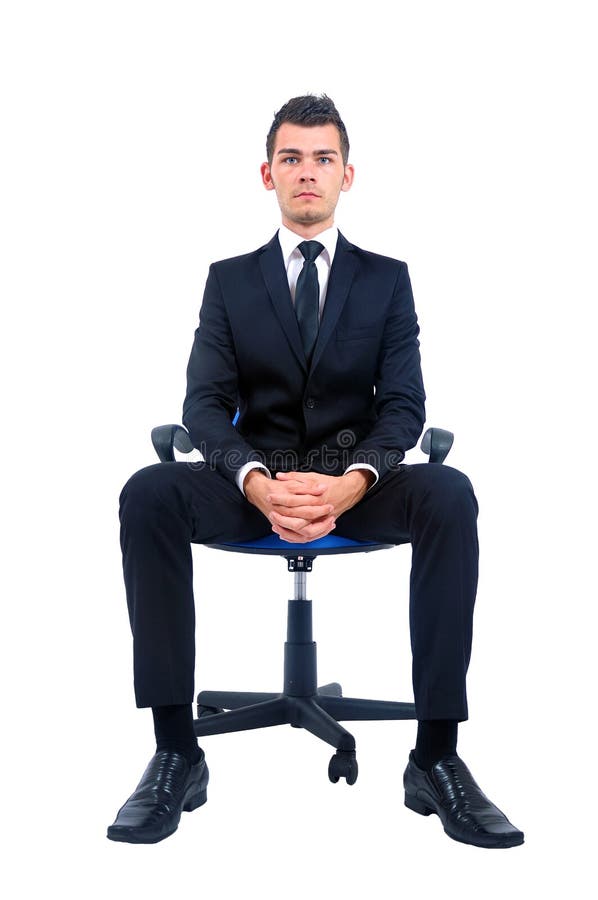 Isolated business man stock photo. Image of chair, seated - 42527798