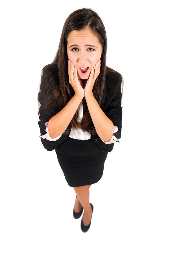 Isolated business woman stock image. Image of girl, depression - 26993933